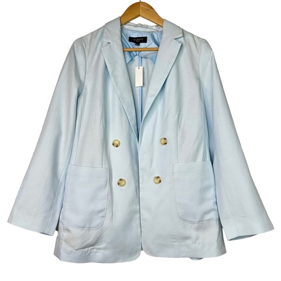 Talbots | Jackets & Coats | Talbots Nwt Blue Tencel Linen Double ...